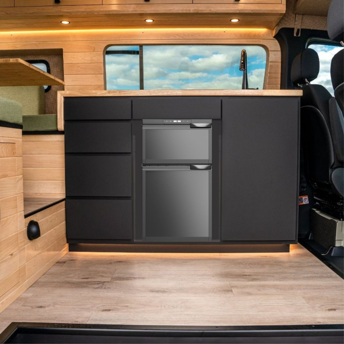 Cool Mate 80L 12v Black Dual Fridge Cooler Refrigerator Freezer For ...