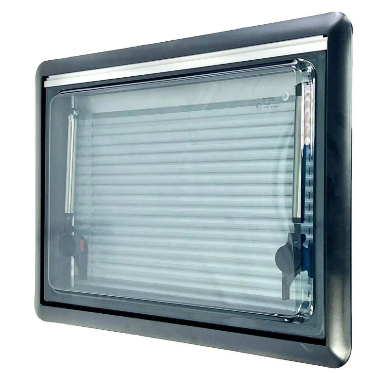 Curved R5000 Campervan Window with Integrated Black Out Blind & Fly Net ...