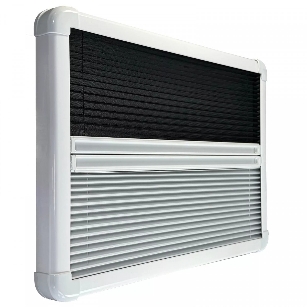 Cassette Campervan Blinds with Blackout Blind & Fly Screen | Black ...